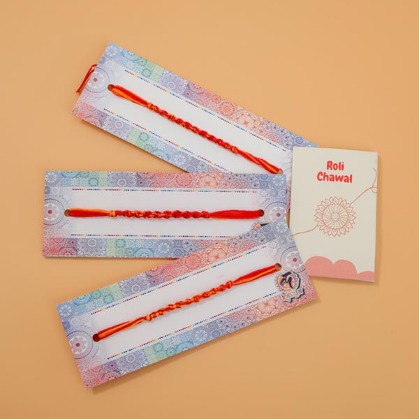 Send Pavitra Door Set Of 3 Rakhis Online