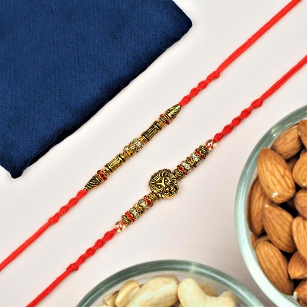 Send Raja Rani Rakhi Set with Dry Fruits Online