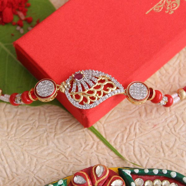 Send Attractive AD Stone Rakhi Online