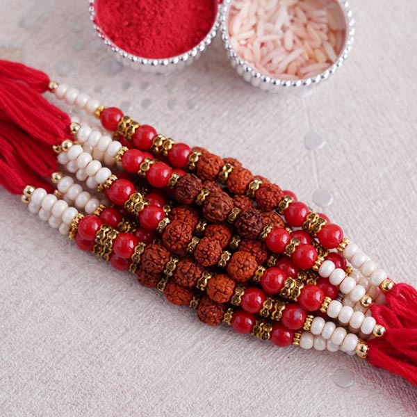 Send Classy Rudraksha Rakhi Set of 12 Online