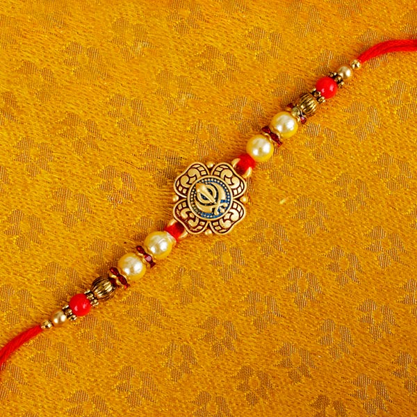 Send Khanda Sahib Rakhi with Traditional Puja Thali Online