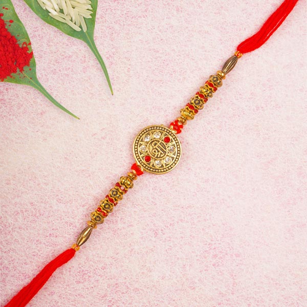 Send Ethnic Shree Round Pendant Rakhi Online